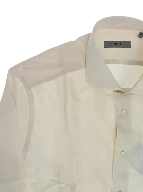 Corneliani Silk French-collar Shirt - Neutrals