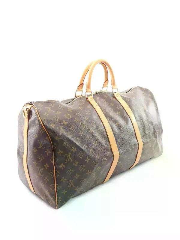 LOUIS VUITTON 2001 55 Keepall Bandoulière Monogram Canvas Holdall - Brown
