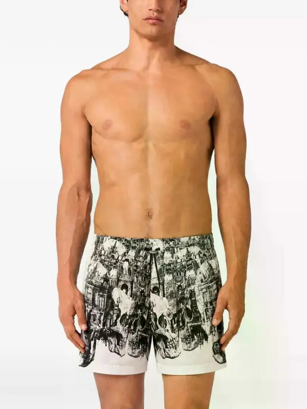 Philipp Plein Skull Hotel Swimming Shorts - White