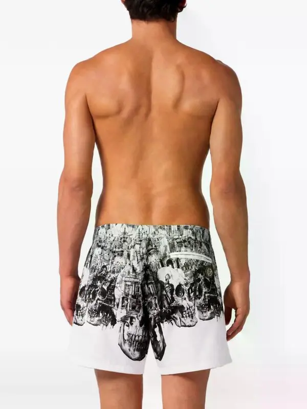 Philipp Plein Skull Hotel Swimming Shorts - White