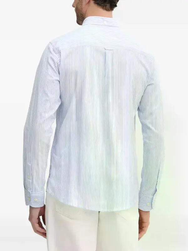 AERONAUTICA MILITARE Vertical-stripe Logo-embroidered Shirt