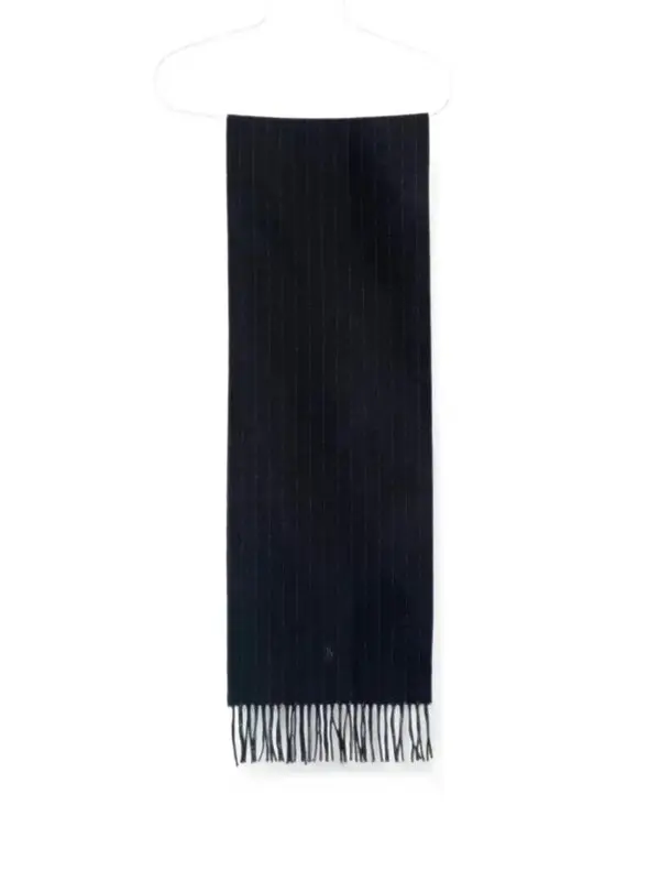 Polo Ralph Lauren Pinstripe-pattern Cashmere Scarf - Blue