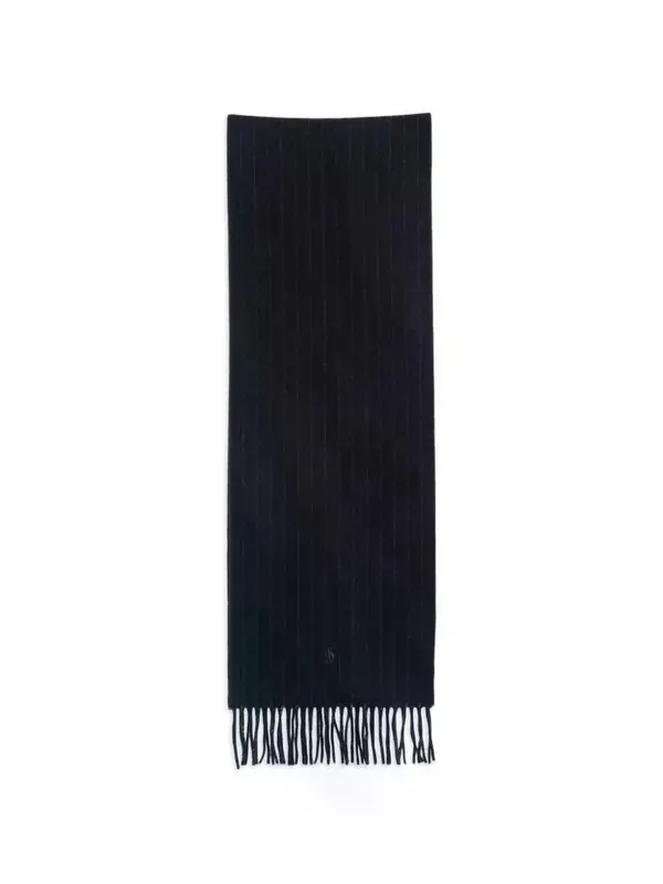 Polo Ralph Lauren Pinstripe-pattern Cashmere Scarf - Blue