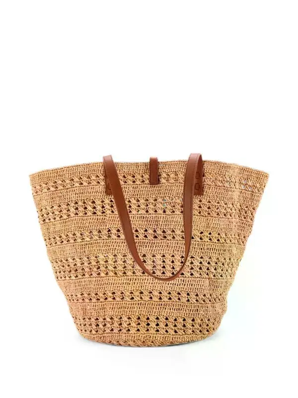 Saint Laurent Panier Monogram Basket Shopper Raffia Medium Tote Bag