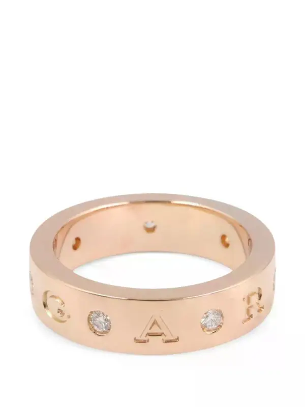 BVLGARI 18k Rose Gold Roman Sorbet Diamond Ring - Pink