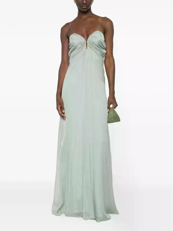 Raquel Diniz Ruched Maxi Dress - Green
