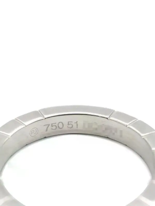 Cartier 18k White Gold Square-panelled Ring - Silver