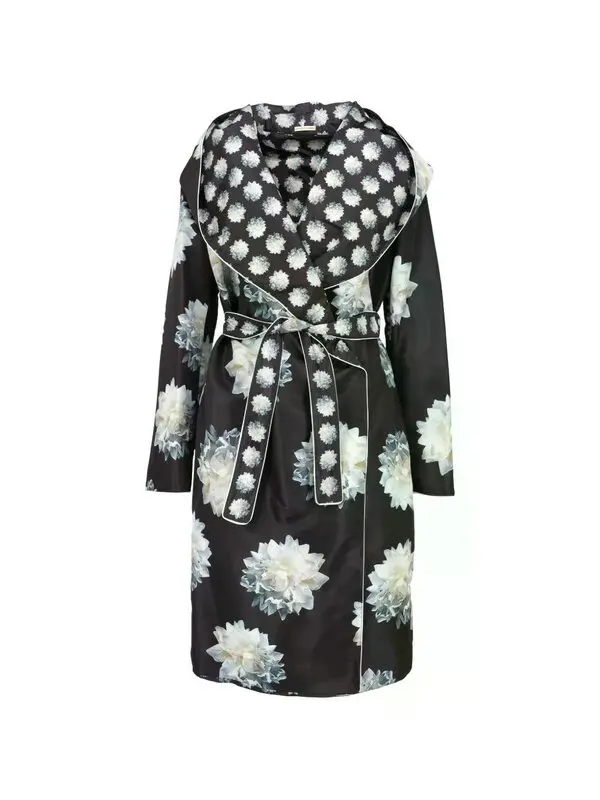 Max Mara Floral-print Belted Coat