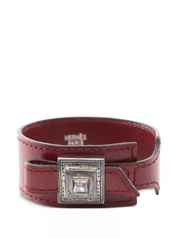 Hermès Leather Tuareg Bracelet - Red