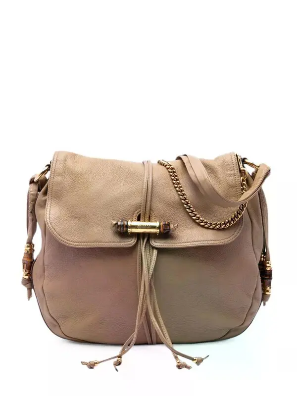 Gucci 2016-2026 Large Pebbled Calfskin Jungle Satchel - Neutrals