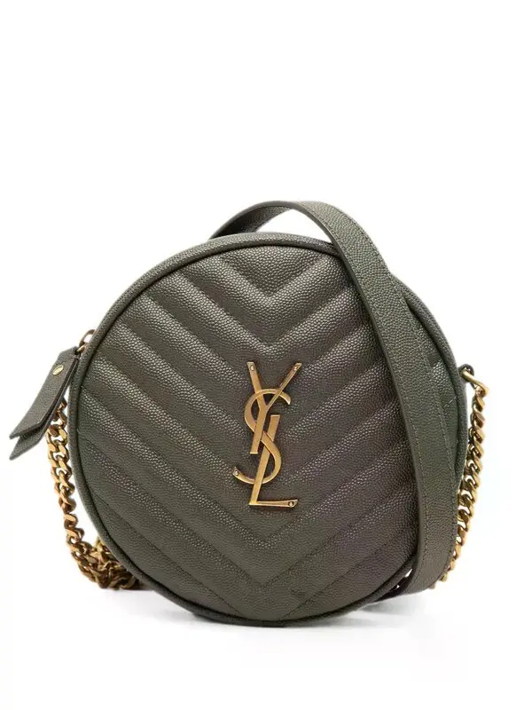 Saint Laurent Round Vinyl Camera Bag - Grey