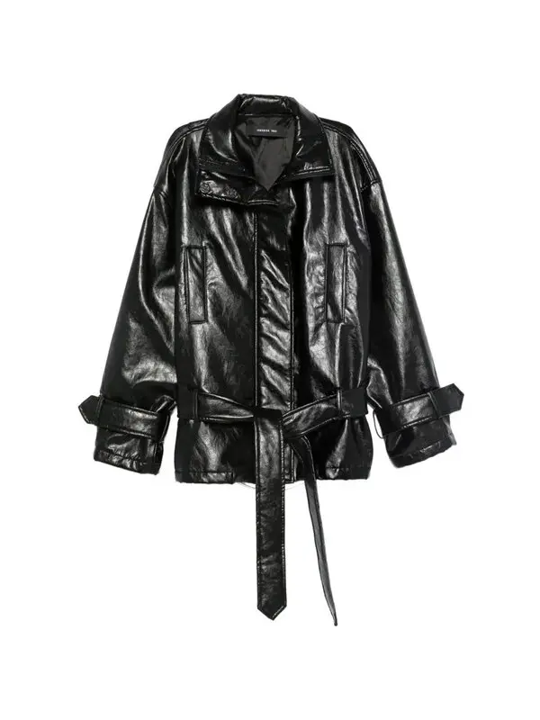Federica Tosi Belted Zip-up Jacket - Black