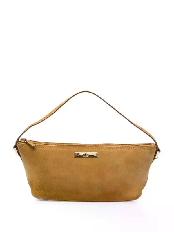 Gucci Suede Boat Shoulder Bag - Brown