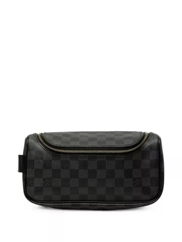 LOUIS VUITTON Damier Graphite Toiletry Pouch Clutch Bag - Black