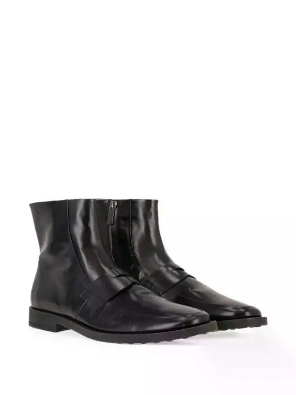 TOD'S Penny-slot Side-zip Ankle Loafers