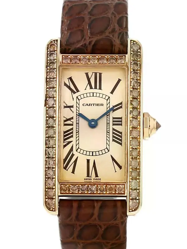 Cartier 2017 Tank Américaine 35mm Watch With Diamond Bezel - Neutrals