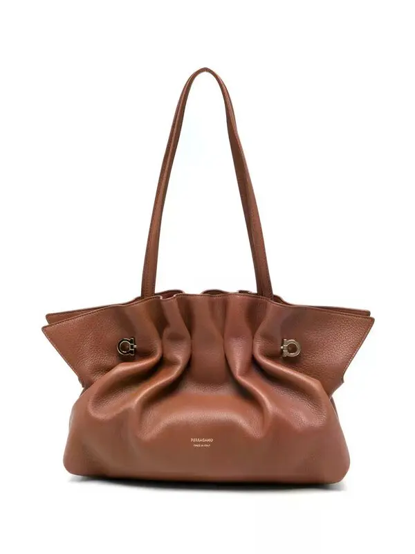 FERRAGAMO Gancini Shoulder Bag - Brown