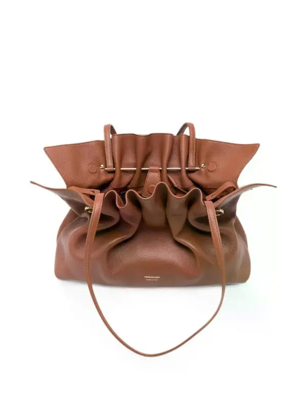 FERRAGAMO Gancini Shoulder Bag - Brown