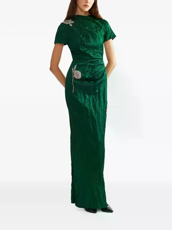 Erdem Crystal-embellished Textured Maxi Gown