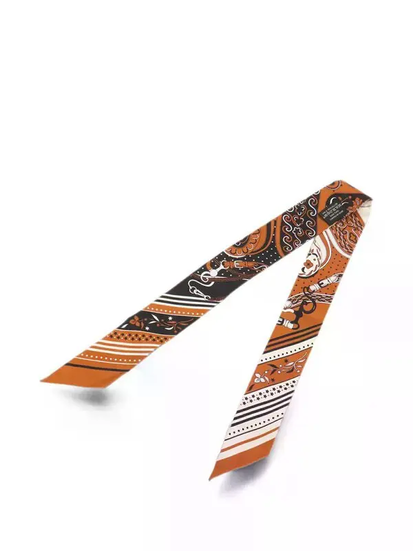 Hermès 2010-2026 Festival Des Amazones Bandana Silk Twilly Scarf Scarves - Brown