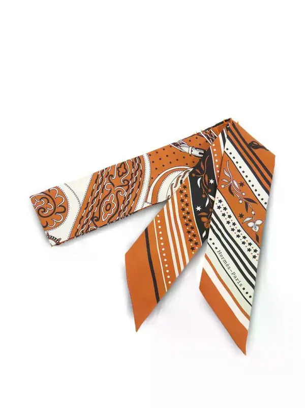 Hermès 2010-2026 Festival Des Amazones Bandana Silk Twilly Scarf Scarves - Brown