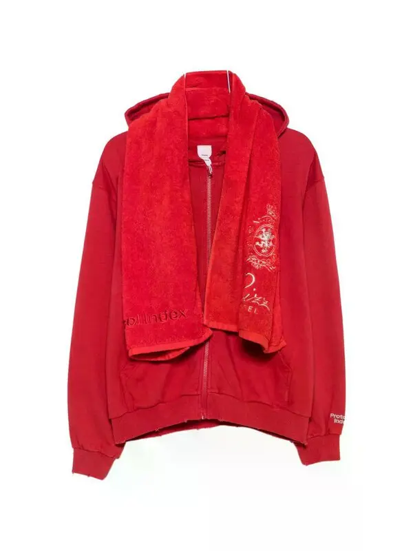 PROTOCOL INDEX Terry Graphic-print Zip-up Sweatshirt