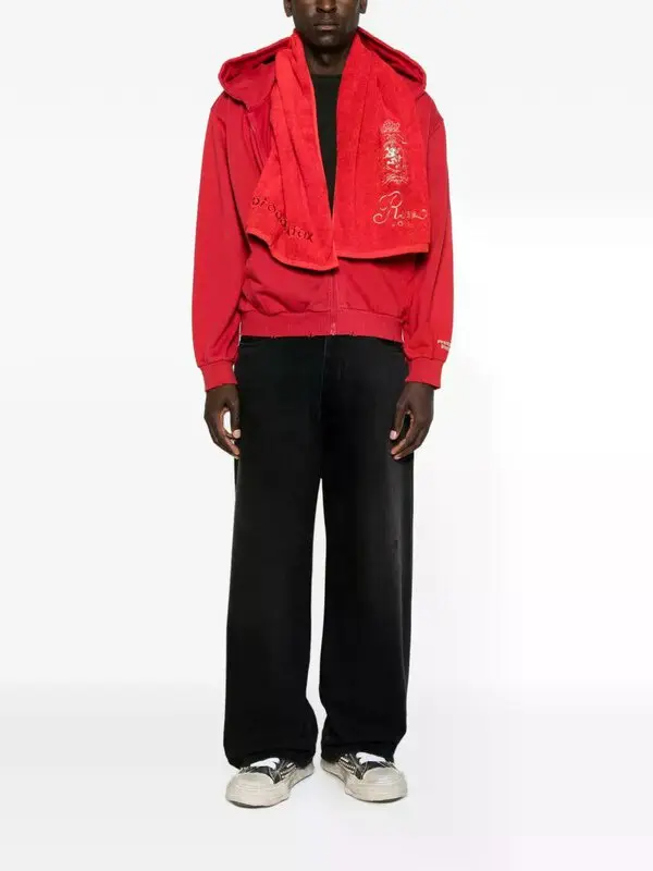 PROTOCOL INDEX Terry Graphic-print Zip-up Sweatshirt