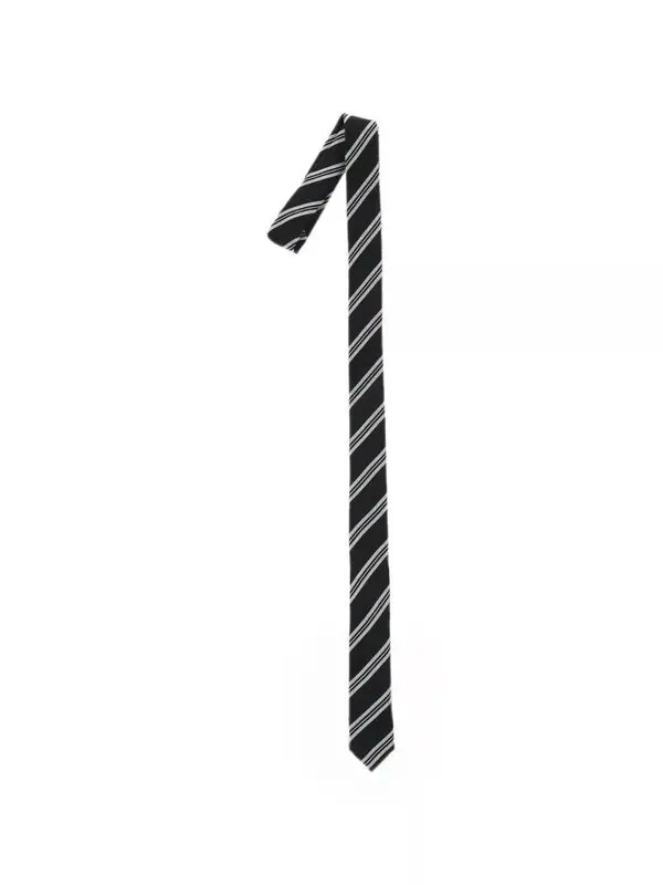 Corneliani Diagonal-stripe Silk-blend Tie - Black