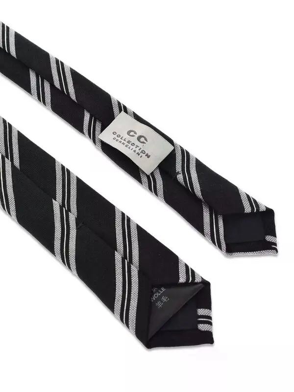 Corneliani Diagonal Stripe Silk-blend Tie - Black
