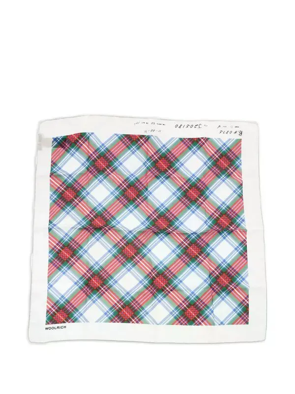 Woolrich Plaid Silk Scarf - White