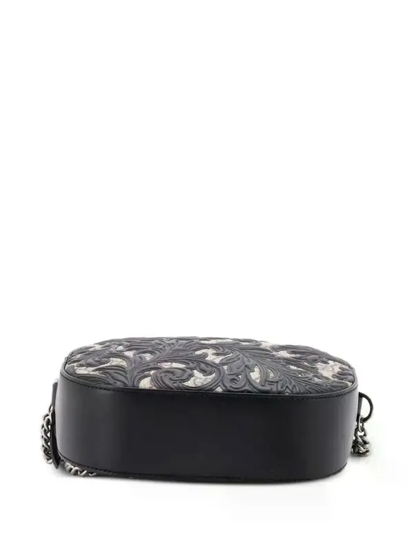 Gucci Chain Arabesque Gg Coated Canvas With Leather Mini Crossbody Bag