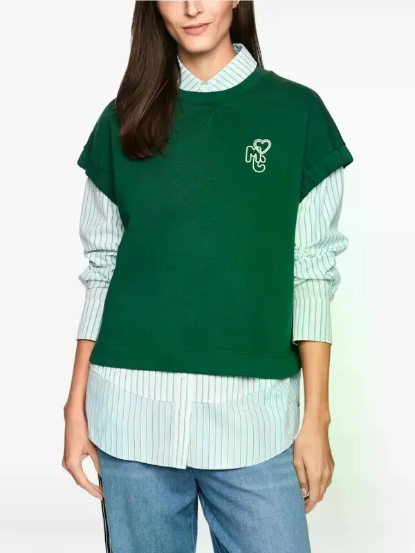 MARCCAIN Logo-embroidered Cap-sleeve T-shirt