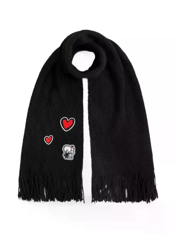Karl Lagerfeld Ikon Furry Patch Scarf - Black