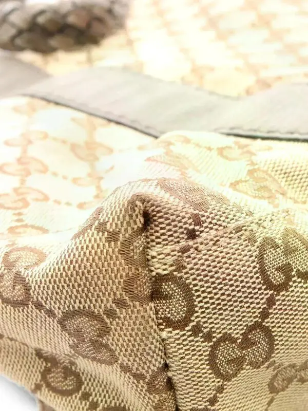 Gucci 2000s Bamboo Gg Canvas Tote Bag