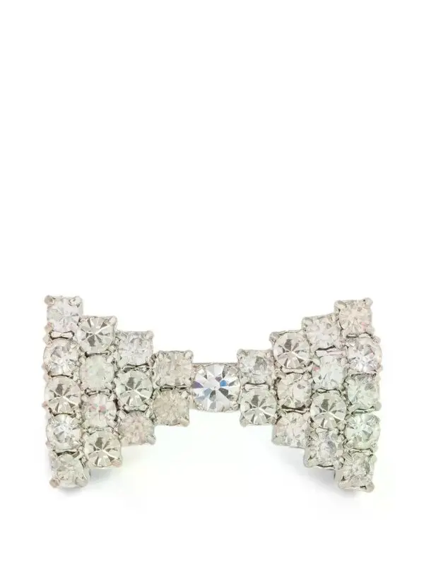 SUSAN CAPLAN 1980s Crystal-embellished Bow Brooch - Silver