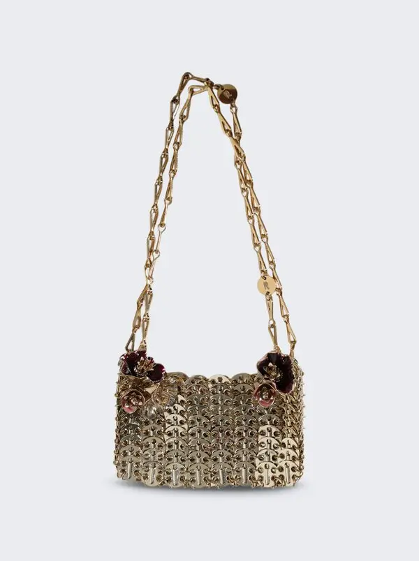 Rabanne 1969 Small Flower Charm Bag Light Gold - Red