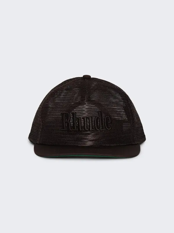 Rhude Logo Mesh Trucker Cap - Brown