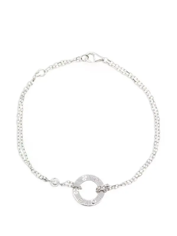 Cartier 18k White Gold Diamond Love Circle Bracelet - Silver