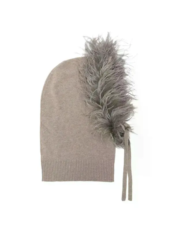 P.a.r.o.s.h Feather Embellished Wool Beanie