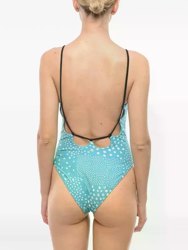 Karl Lagerfeld Logo-print Open-back Swimsuit