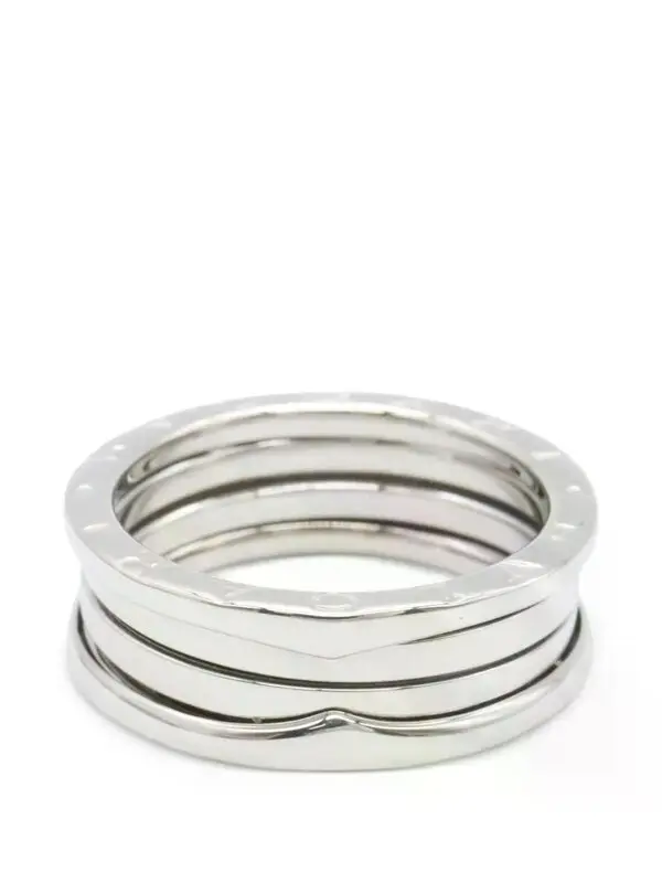 BVLGARI 18k White Gold B.zero1 Three-band Ring - Silver