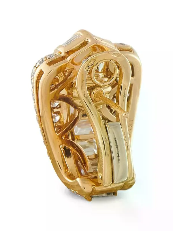 BVLGARI 18k Yellow Diamond Shield Earrings