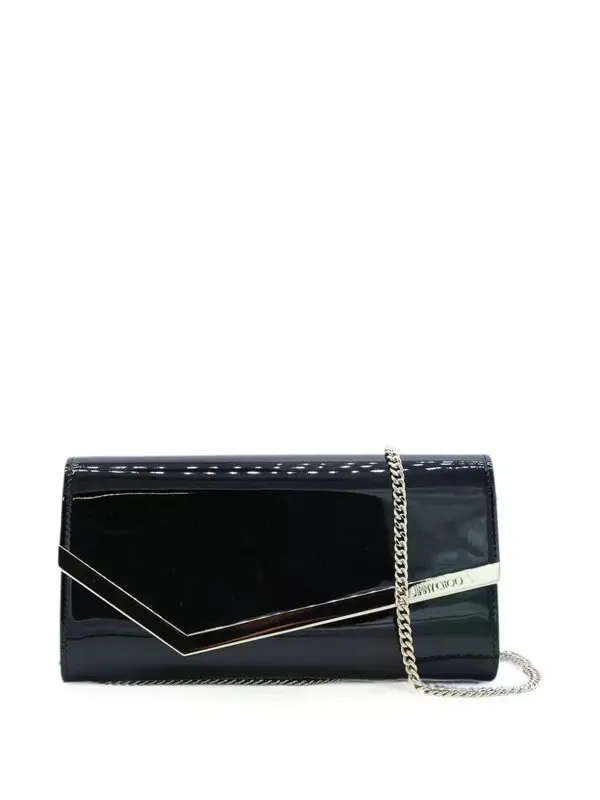 JIMMY CHOO Emmie Patent Leather Clutch Bag - Black