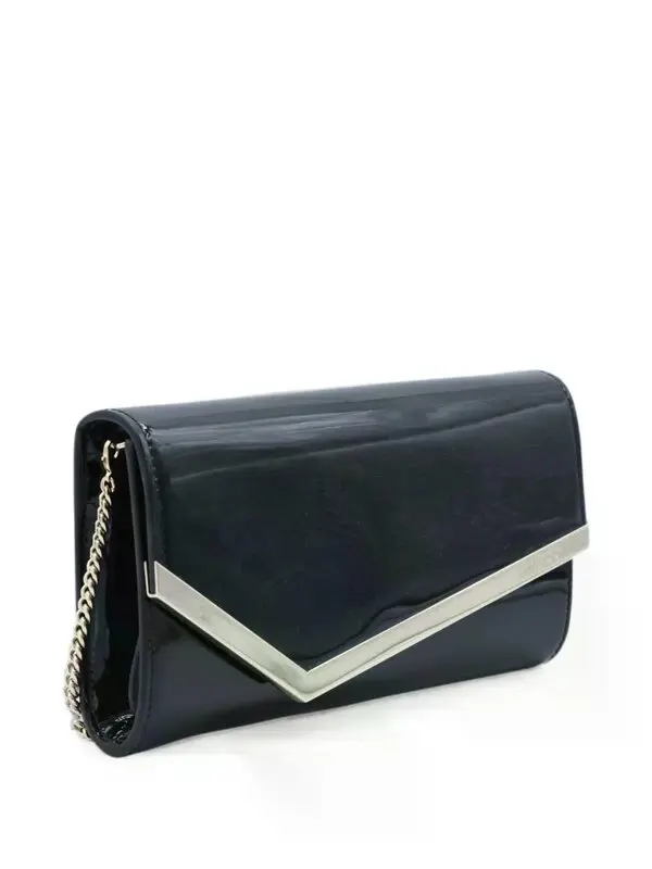 JIMMY CHOO Emmie Patent Leather Clutch Bag - Black