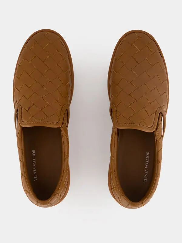 Bottega Veneta Sawyer Leather Slip-on Sneakers - Beige
