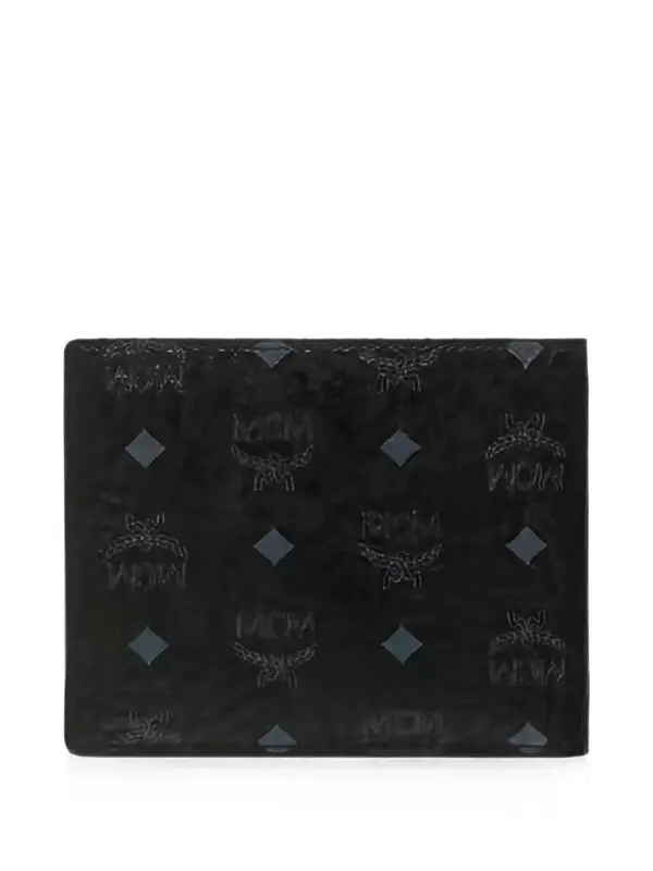 Mcm Monogram-print Bi-fold Wallet - Black