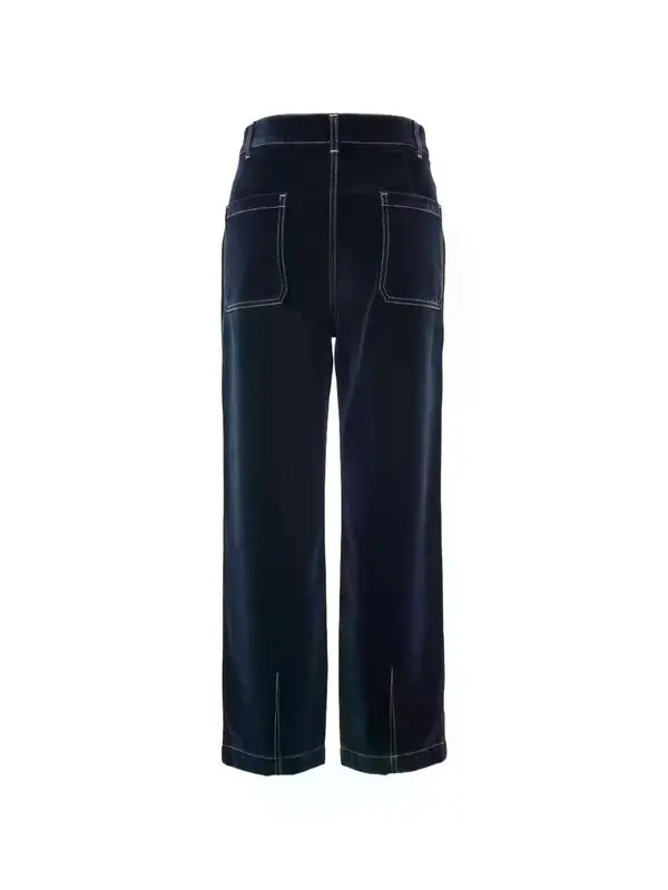 Eleventy Contrast-stitch Straight-leg Trousers