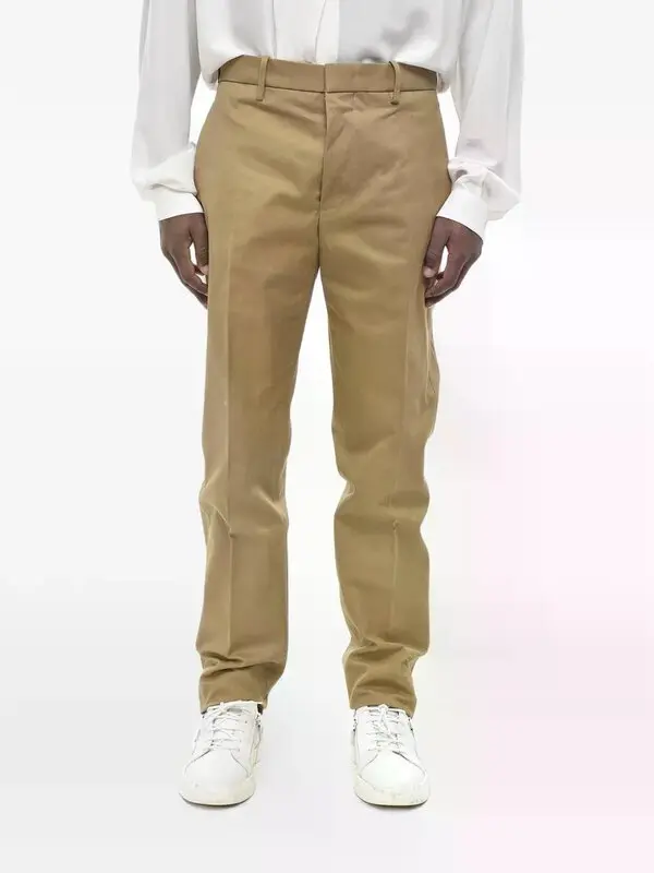 JIL SANDER Flat-front Cotton-twill Trousers