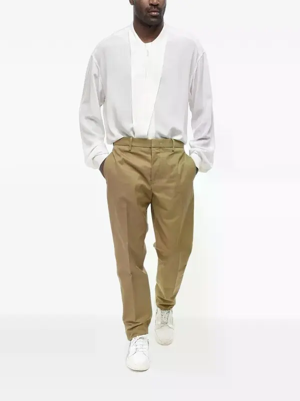 JIL SANDER Flat-front Cotton-twill Trousers