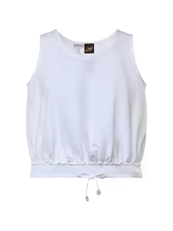 Loewe Anagram-embroidered Drawstring Tank Top - White